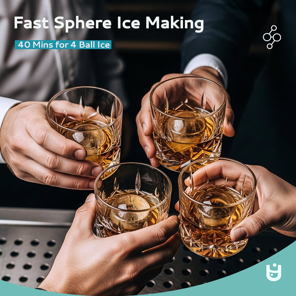 Crystal Sphere Ice Maker | Portable Ice Maker, 22 lbs/day